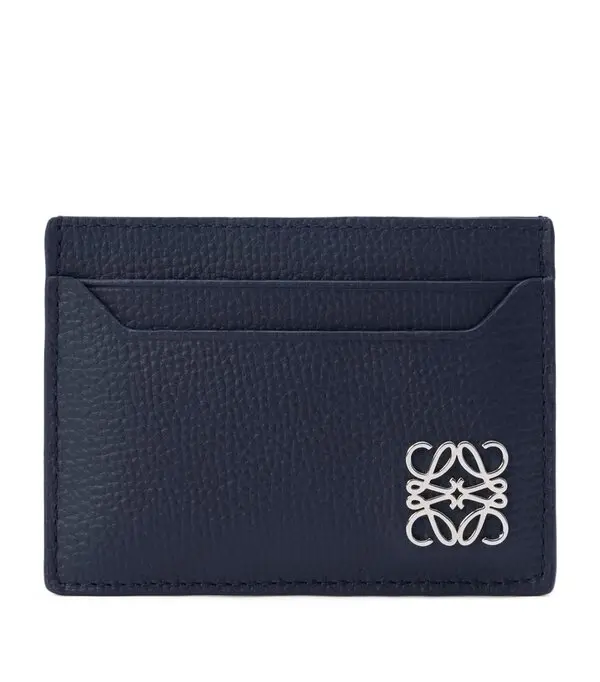Loewe Leather Anagram Card Holder - Navy