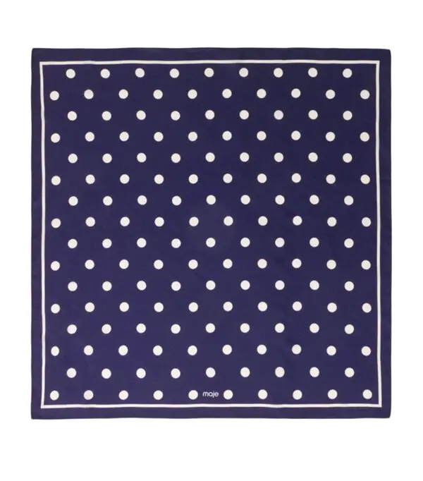 Maje Silk Polka-dot Scarf