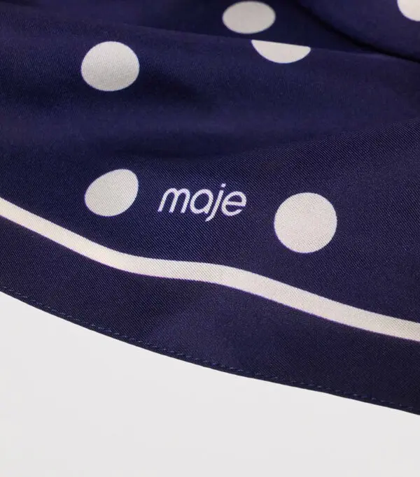 Maje Silk Polka-dot Scarf