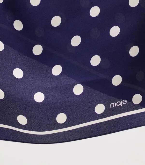 Maje Silk Polka-dot Scarf