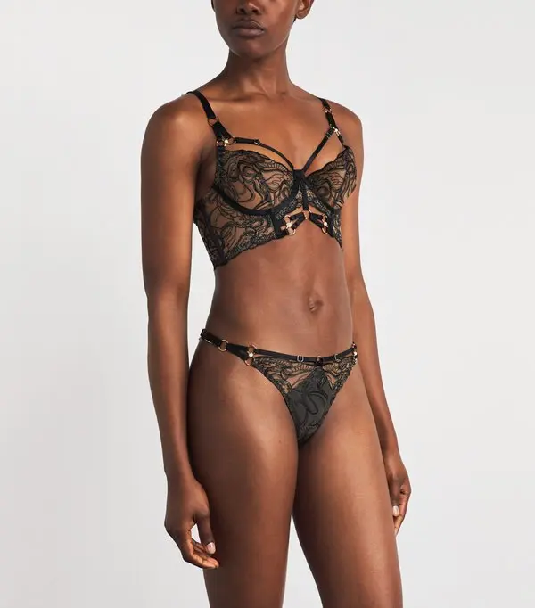 BORDELLE Embroidered Pearl Thong