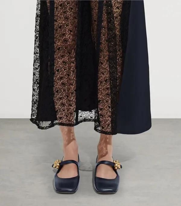 Bottega Veneta Leather Buckle Ballet Flats