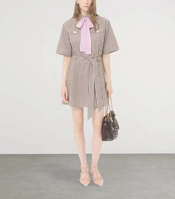 Valentino Garavani Cotton Check Mini Dress
