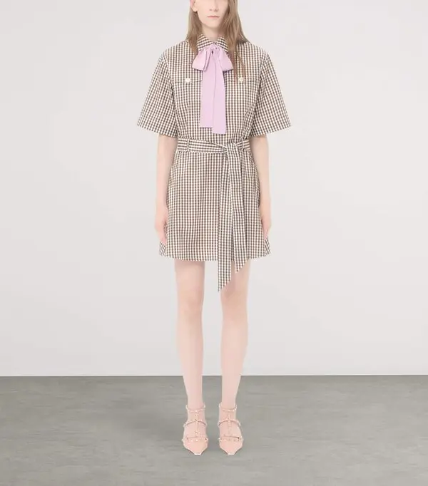 Valentino Garavani Cotton Check Mini Dress