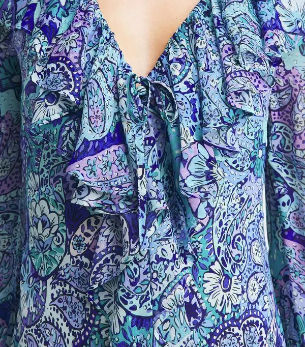 Rixo Gracye Printed Silk Midi Dress