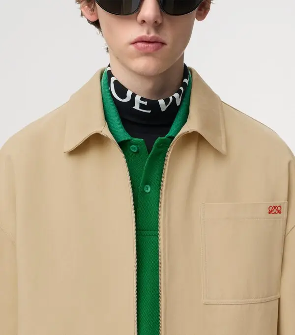 Loewe Canvas Zip-up Jacket - Beige
