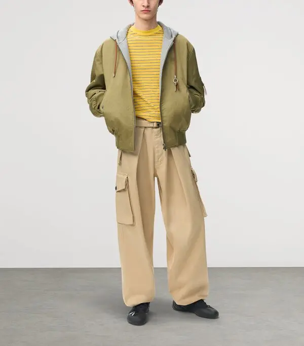 Loewe Cotton Pleated Cargo Trousers