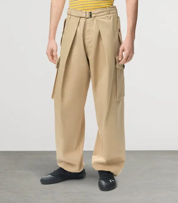 Loewe Cotton Pleated Cargo Trousers