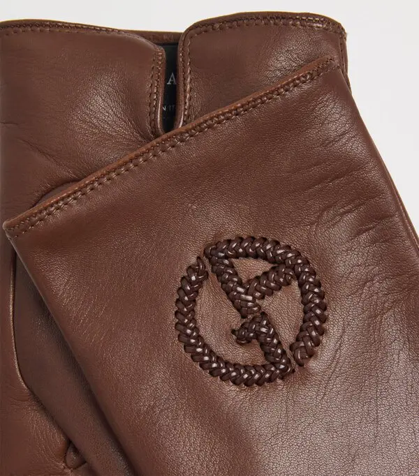 Giorgio Armani Lambskin Ga Logo Gloves