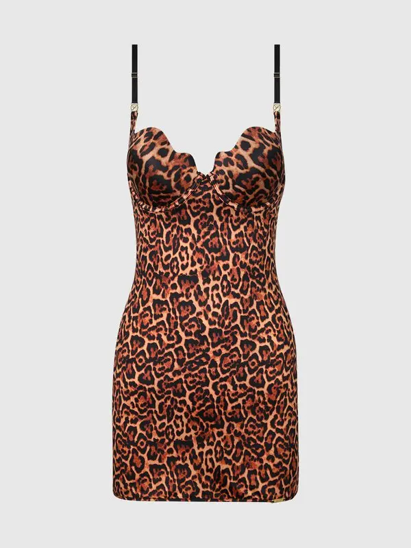 Frederick's Of Hollywood Director's Cut Lightly Lined Mini Dress - Leopard