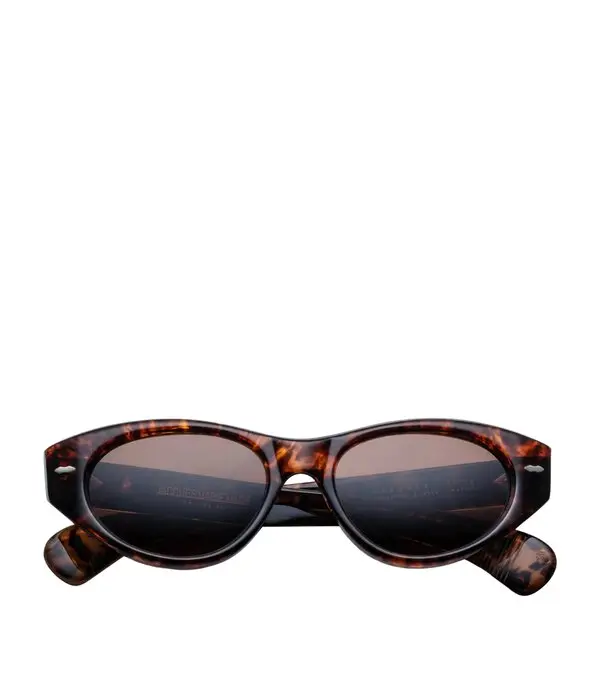 JACQUES MARIE MAGE Tortoiseshell Oval Sunglasses - Brown