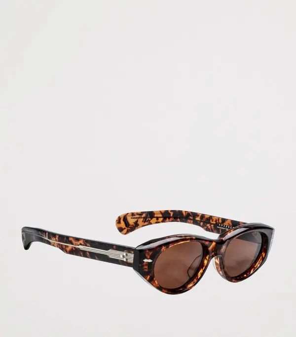 JACQUES MARIE MAGE Tortoiseshell Oval Sunglasses