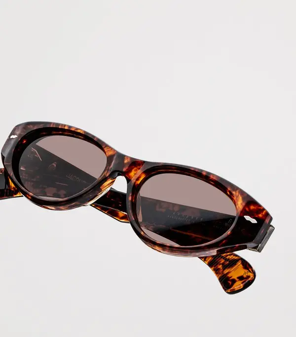 JACQUES MARIE MAGE Tortoiseshell Oval Sunglasses