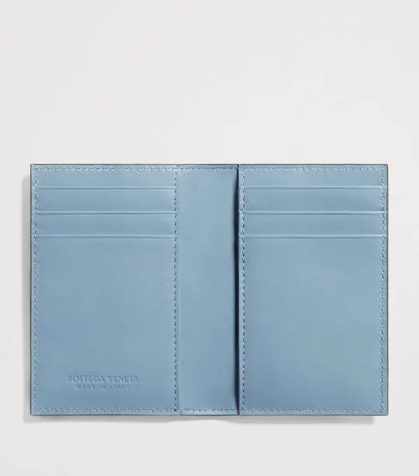 Bottega Veneta Leather Intrecciato Flap Card Case