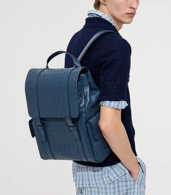Bottega Veneta Leather Intrecciato Backpack