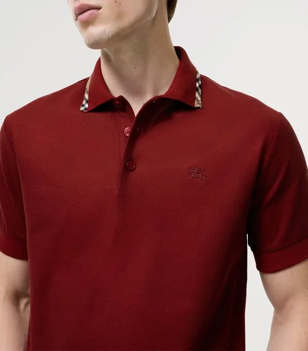 Burberry Cotton Check-trim Polo Shirt - Brown