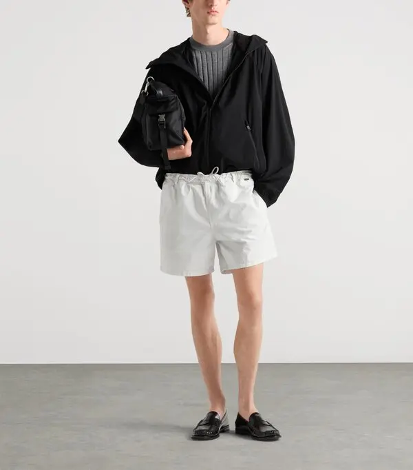 Prada Re-nylon Hooded Jacket With Tonal Logo