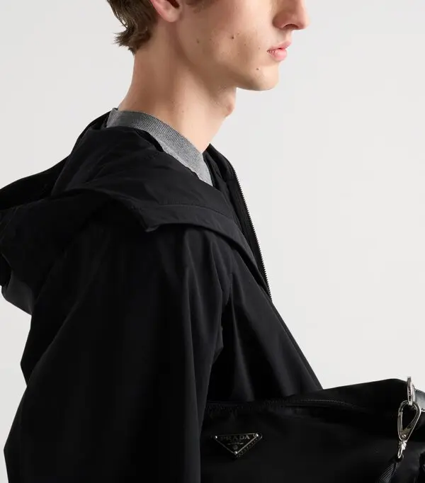 Prada Re-nylon Hooded Jacket With Tonal Logo