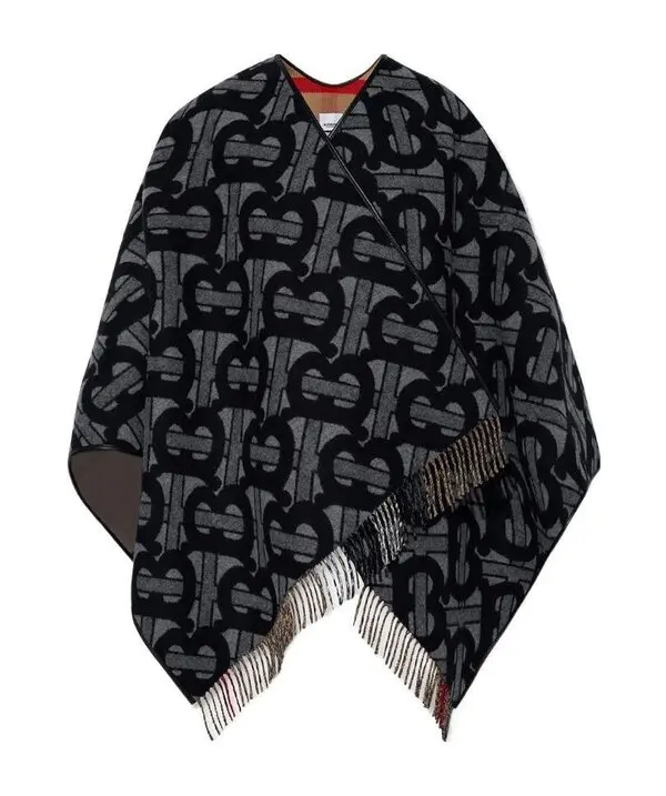 Burberry Monogram Pattern Cape - Black