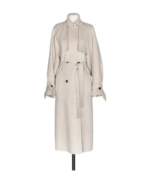 Max Mara Falcone Oversized Belted Trench Coat - Whitened