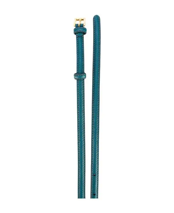 Prada Logo Dark Belt - Blue