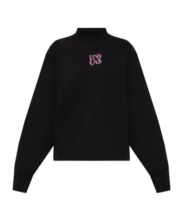 Palm Angels Logo Printed Sweatshirt - Black
