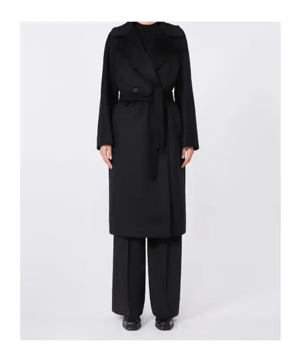 Max Mara Belted Wrap Coat - Black