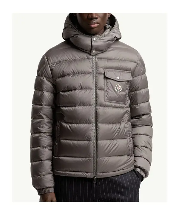 Moncler Verith Hooded Zip-up Short Puffer Jacket - Grey