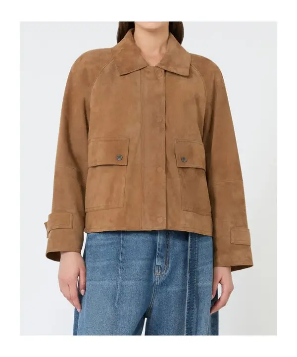 Max Mara Leather Patch Pocket Jacket
