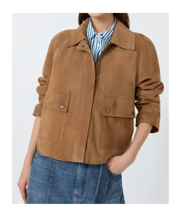 Max Mara Leather Patch Pocket Jacket