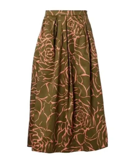 Dries Van Noten Floral Cotton Midi Skirt