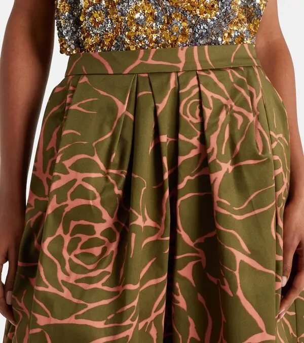 Dries Van Noten Floral Cotton Midi Skirt