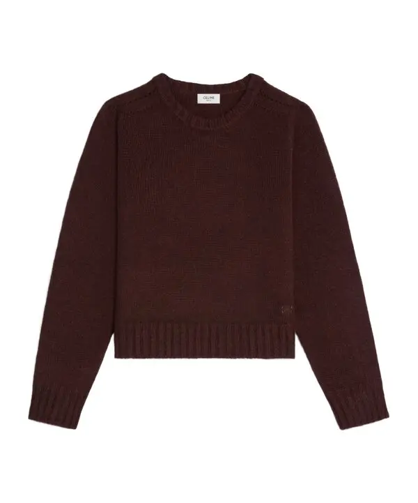 Celine Crewneck Sweater In Seamless Cashmere - Black
