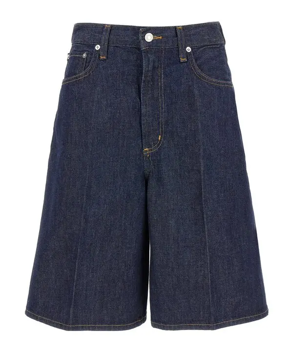 AGOLDE Nolan Straight Leg Denim Shorts - Black