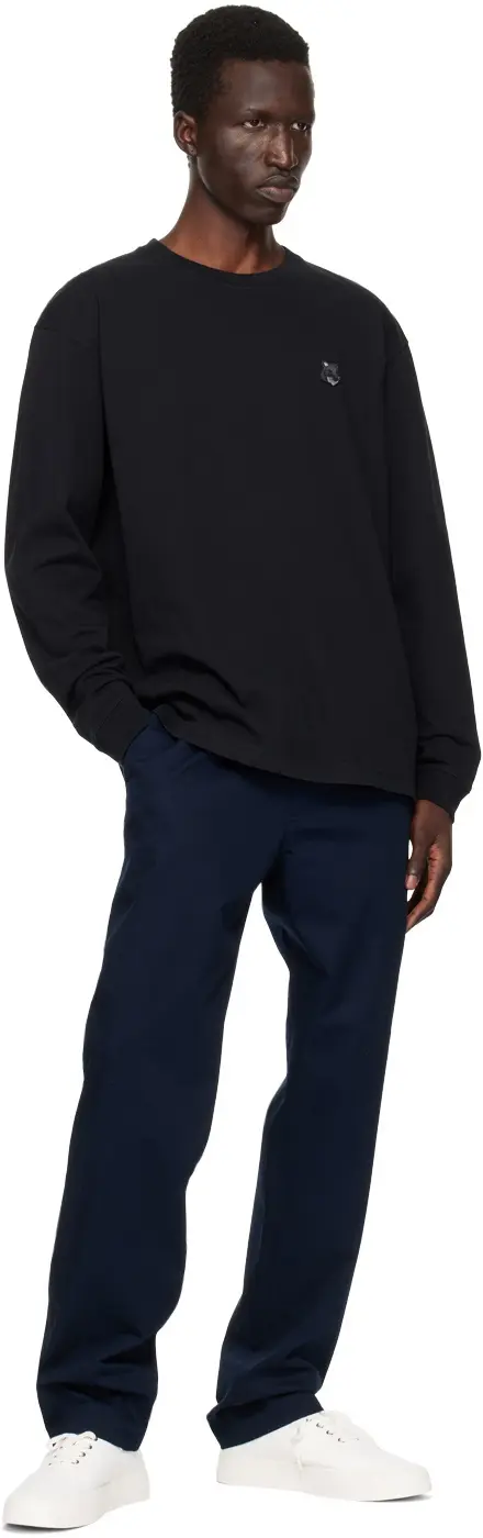 Maison Kitsuné Bold Fox Head Patch Long-sleeved T-shirt