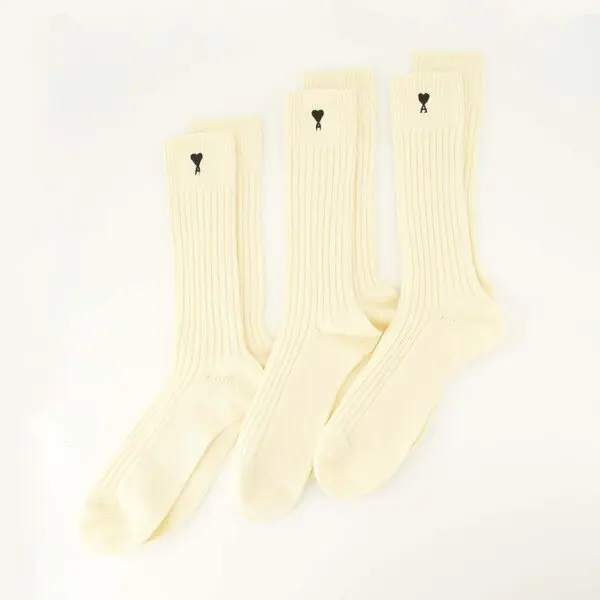 AMI Paris De Coeur Three Pack Socks