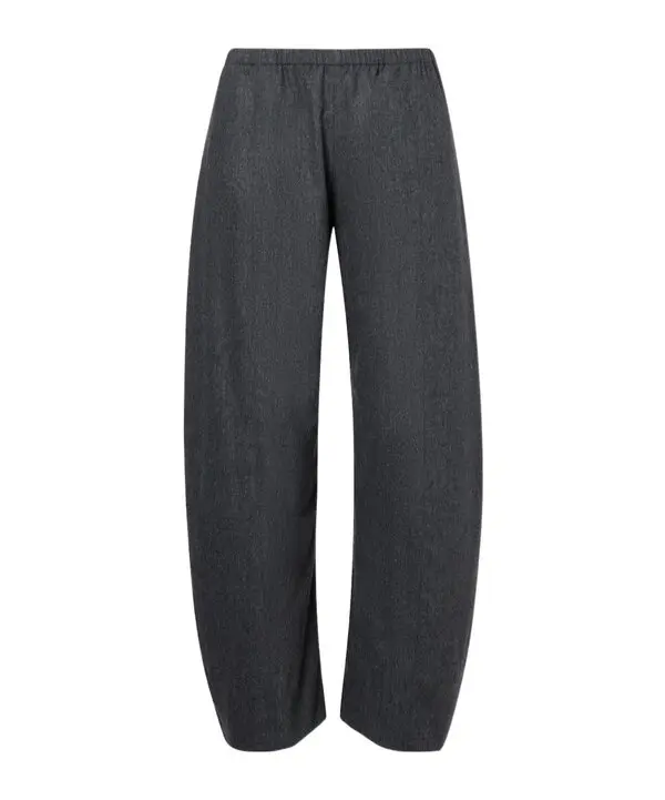 Khaite Clover Mid-rise Wool Barrel-leg Pants