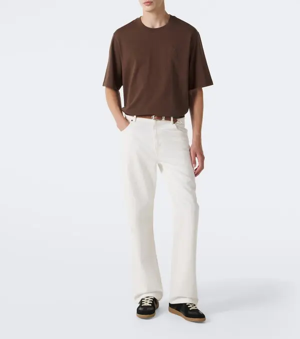 AMI Paris Cotton Jersey T-shirt - Brown