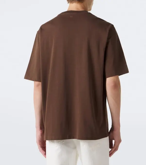 AMI Paris Cotton Jersey T-shirt - Brown