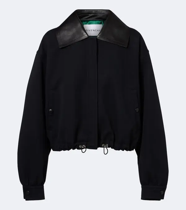 Givenchy Leather-trimmed Cotton And Wool Jacket