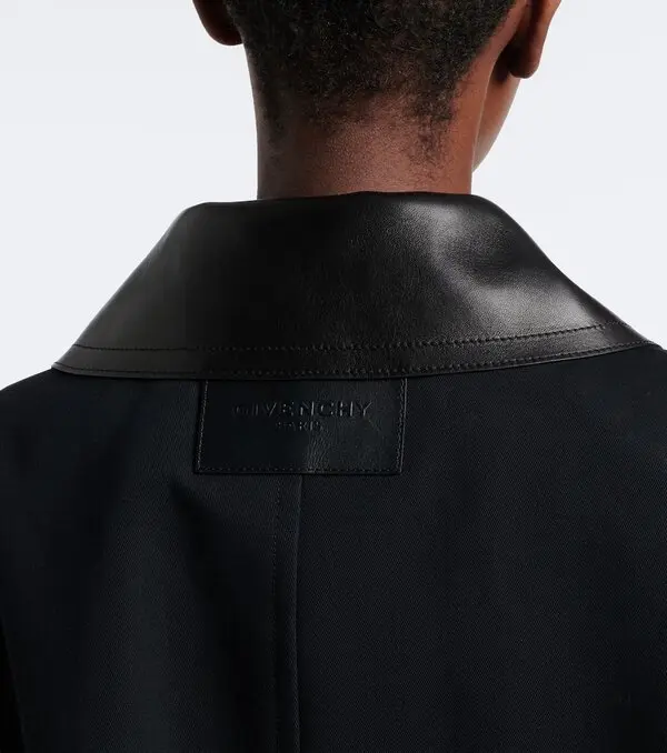 Givenchy Leather-trimmed Cotton And Wool Jacket