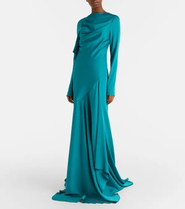 Alexander McQueen Draped Satin Gown