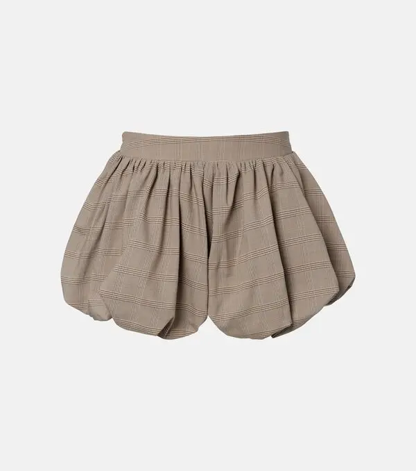 THE FRANKIE SHOP Alina Checked Wool-blend Shorts - Beige