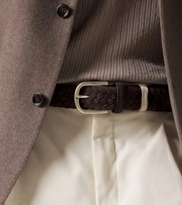 Canali Braided Suede Belt