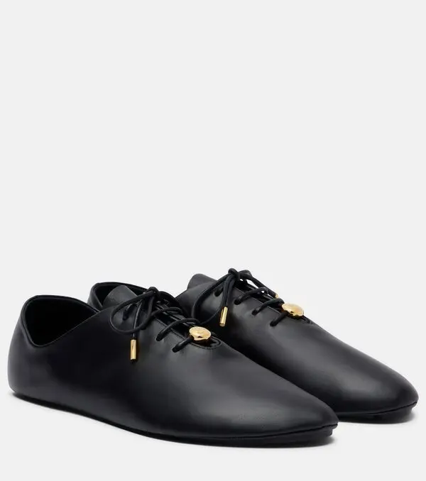 Loewe Leather Lace-up Sneakers - Black