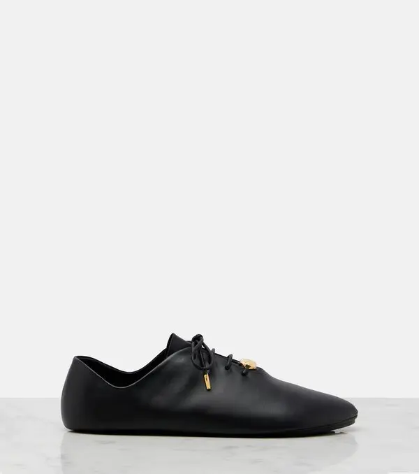 Loewe Leather Lace-up Sneakers - Black