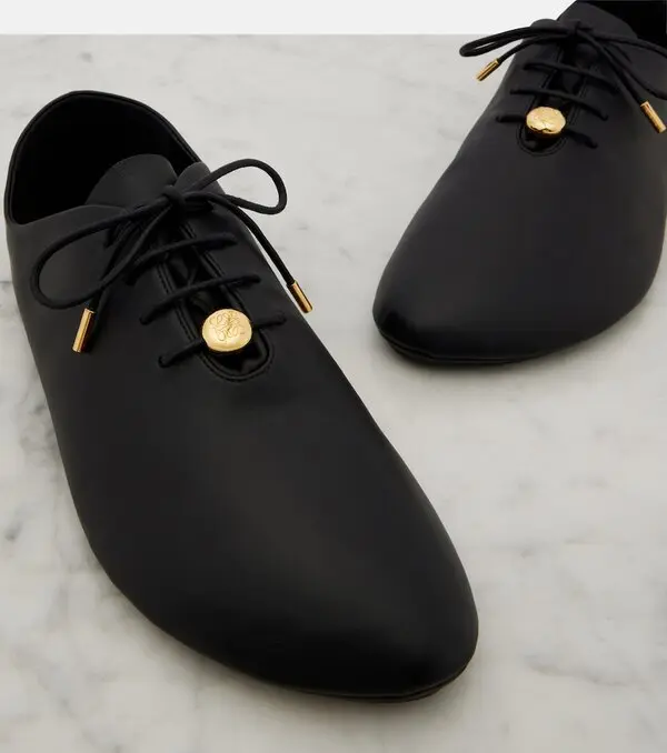 Loewe Leather Lace-up Sneakers - Black