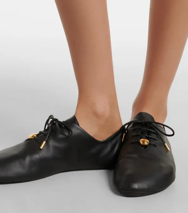 Loewe Leather Lace-up Sneakers - Black
