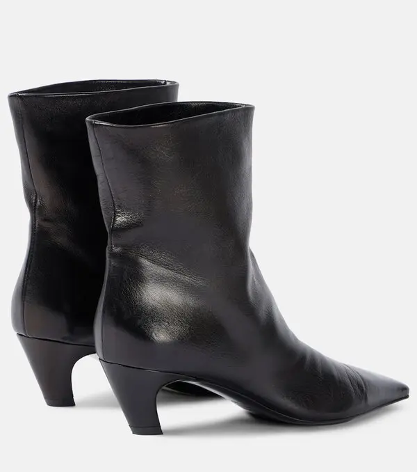 Khaite Arizona Leather Ankle Boots - Black