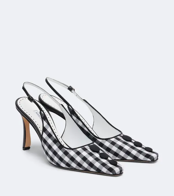 Manolo Blahnik Alexa Checked Slingback Pumps - Black